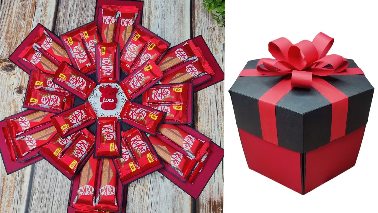 Hexagonal Chocolate Explosion Box Tutorial ||Surprise Gift Box For Any ...