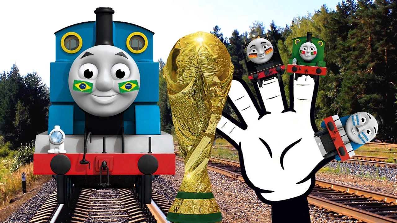 Thomas And Friends Football World Cup Finger Family Song Nursery Rhyme ...