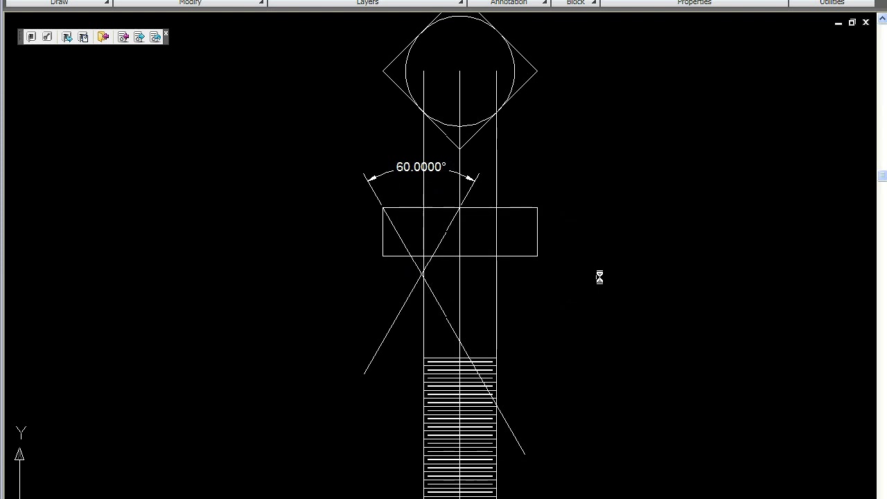 1111 Week 6 Square Head Bolt in AutoCAD Part 2 - YouTube