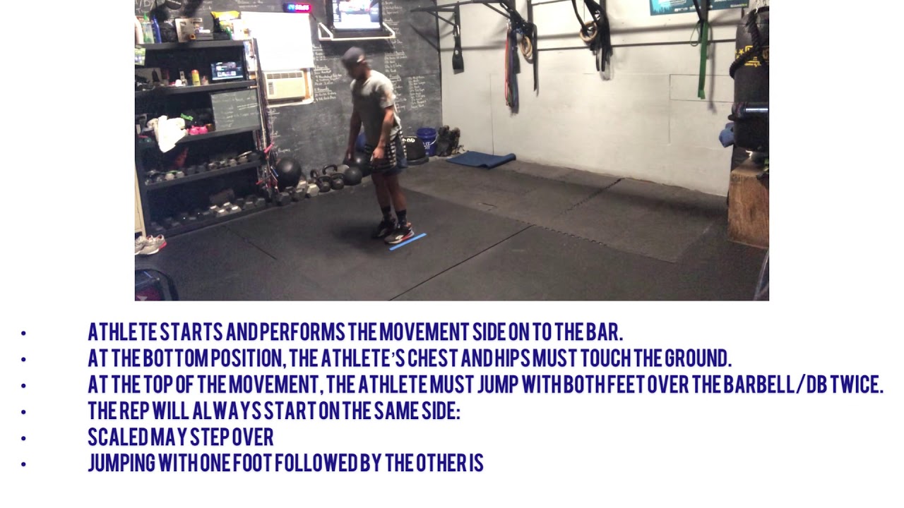 DOUBLE JUMP LATERAL BURPEE OVER – DB/Bar - YouTube