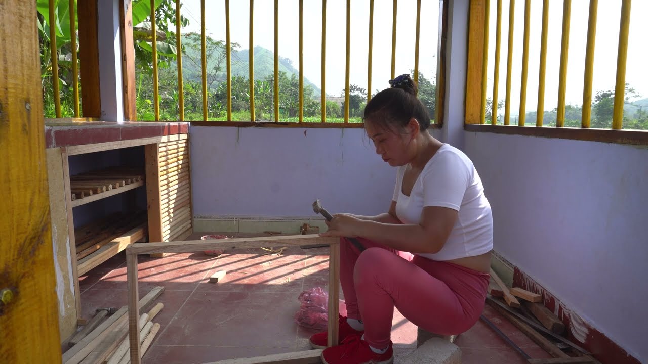 How To Make Kitchen Wooden Cabinets, BUILD LOG CABIN off grid - Duyên Building My Farm - YouTube