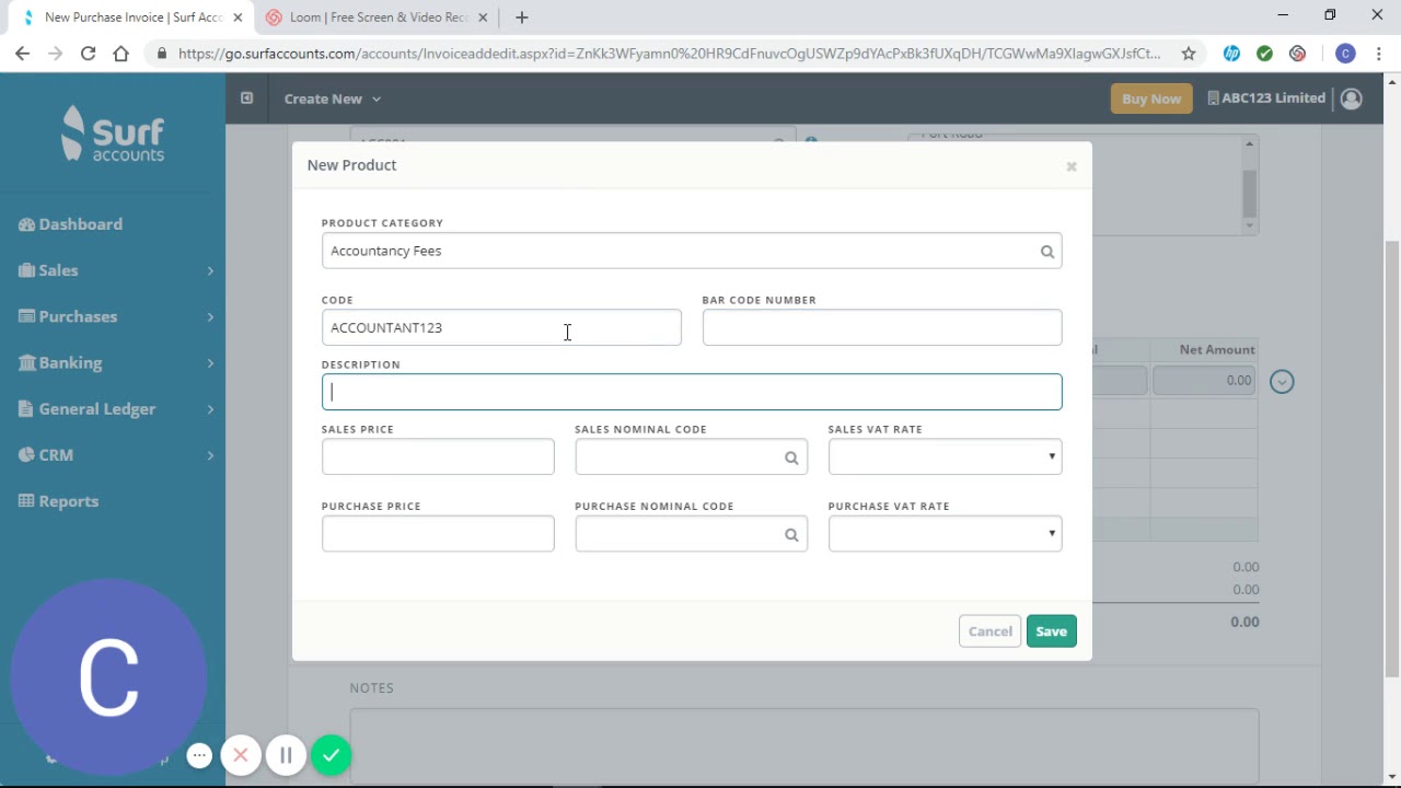 4. Surf Accounts Tutorial Part 4 - How To Enter Individual Purchase ...
