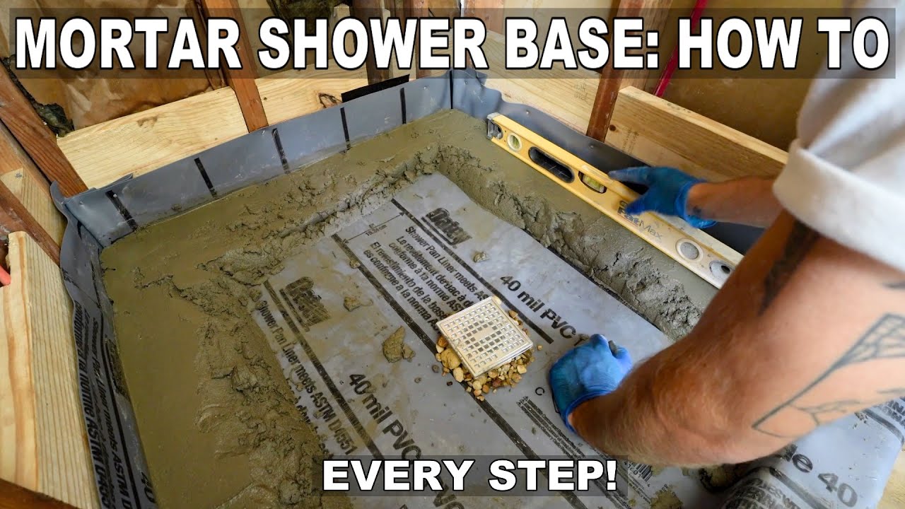 How To Install Shower Mortar Bed, Liner, and Drain. Shower Build A to Z ...