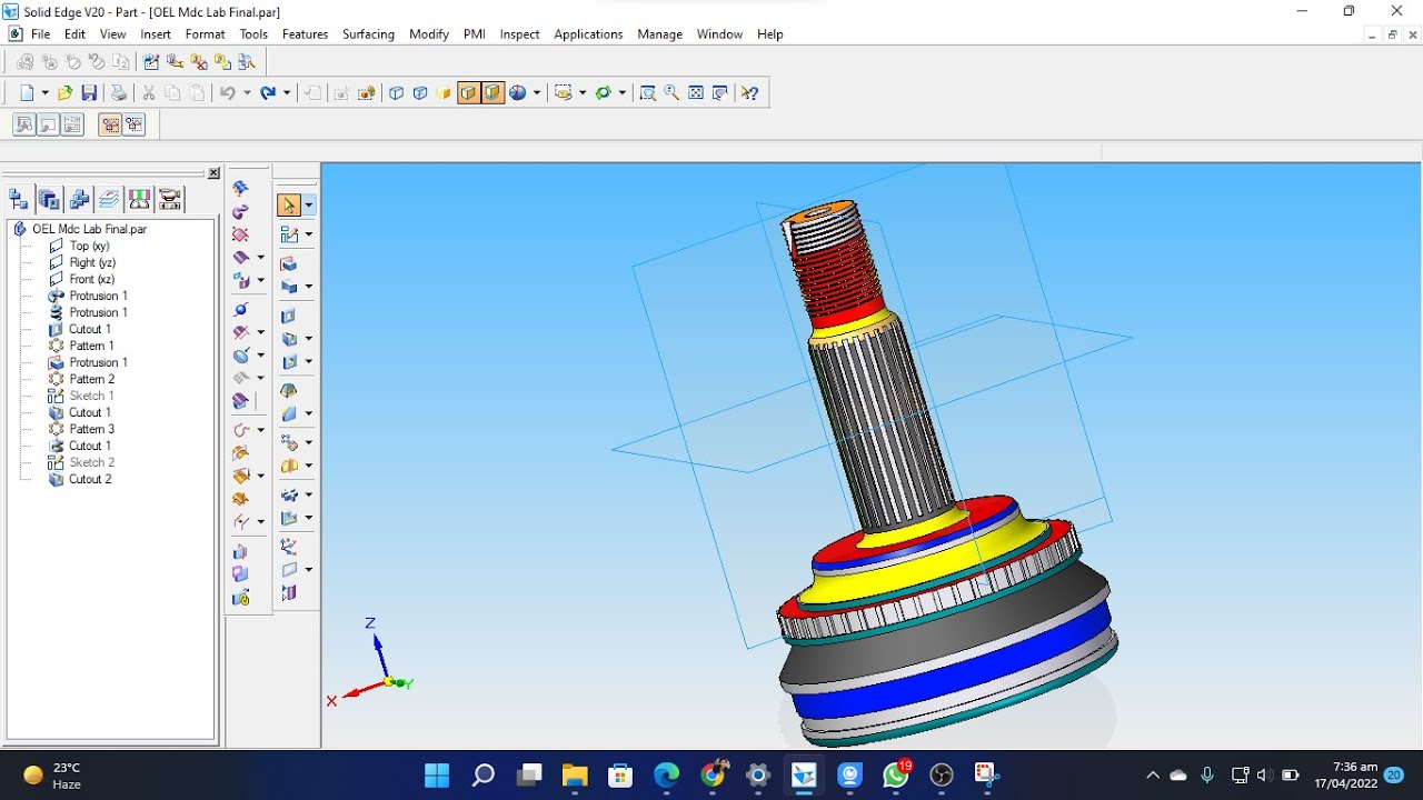 CV Joint or Axle of cars on Solid Edge V20 - YouTube