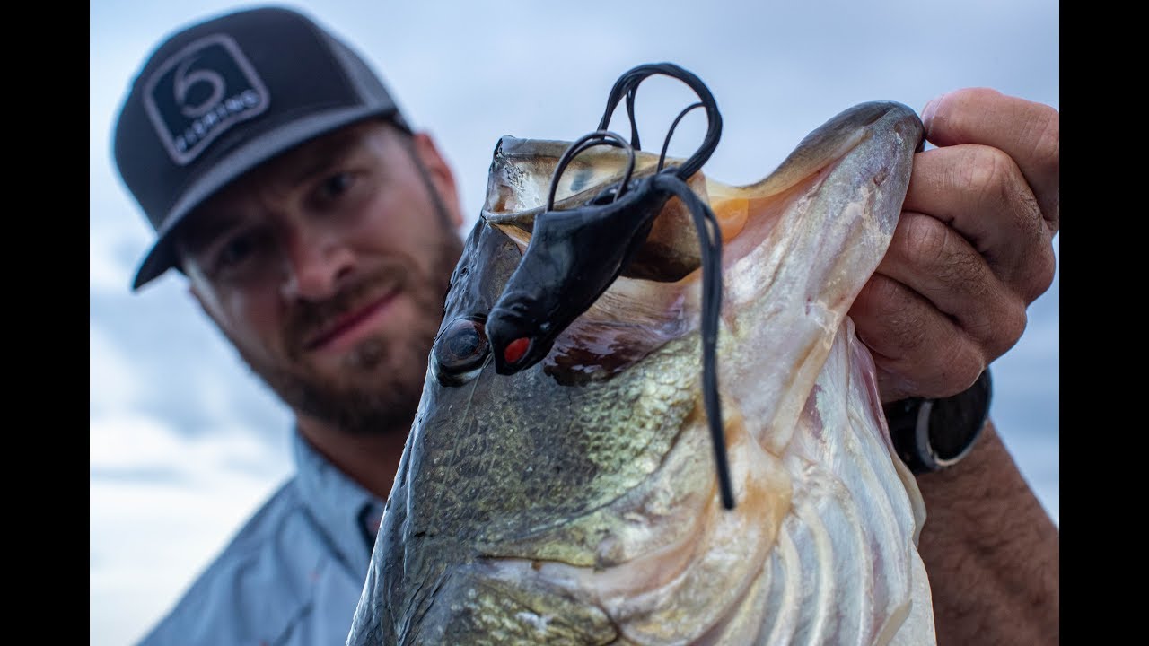 Giant Bass Eating Topwater Frog - YouTube