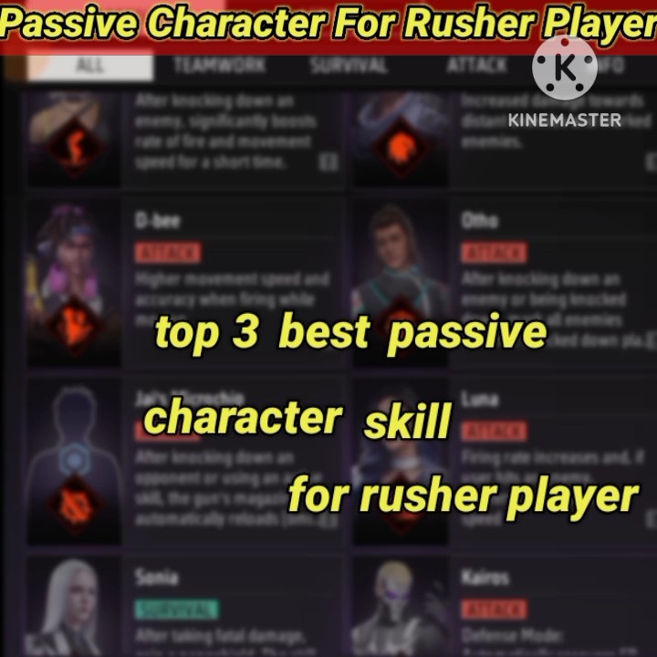 Top 3 Best Passive Character Skill For ( RUSHER PLAYER )||😱#shorts # ...