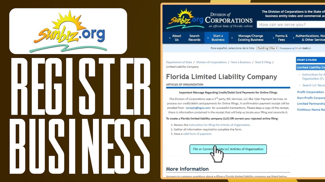 How To Register Your Business On Sunbiz (2025) Full Tutorial - YouTube