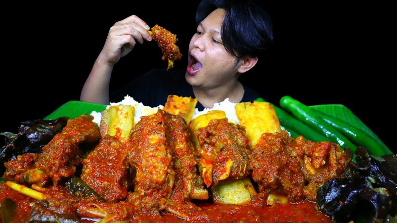 RICA RICA PEDAS IGA SAPI OSENG PEDAS JAMUR KUPING CABE IJO || MUKBANG ...