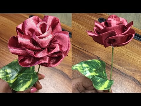 how to make ribbon flower amazing ribbon easy flower design - YouTube