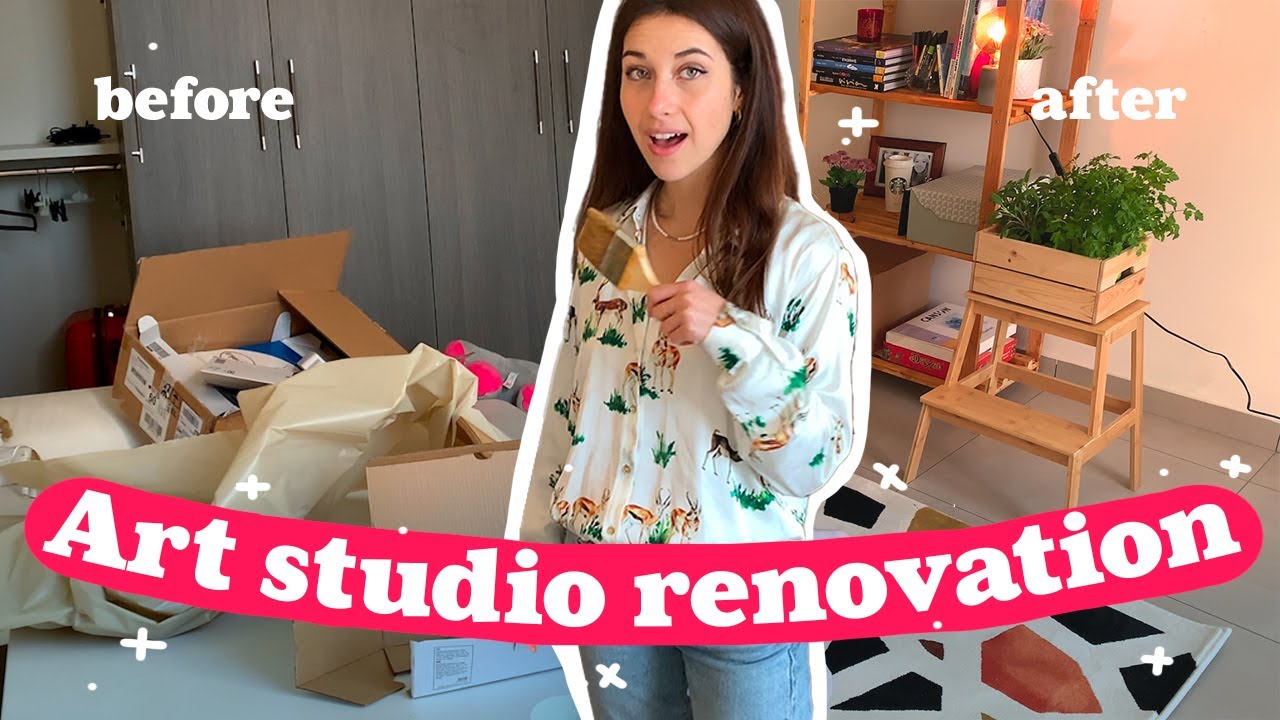 Aesthetic ART STUDIO makeover + studio tour - YouTube