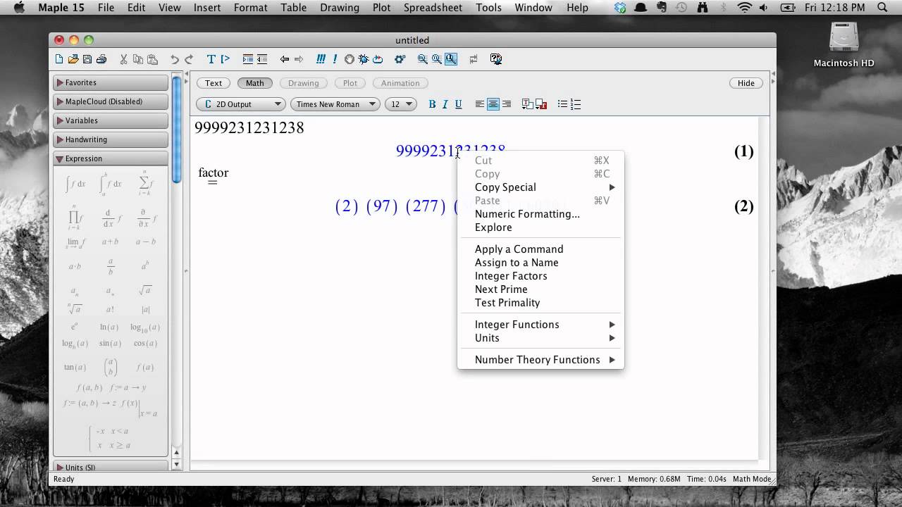 Context menus in Maple 15 - YouTube