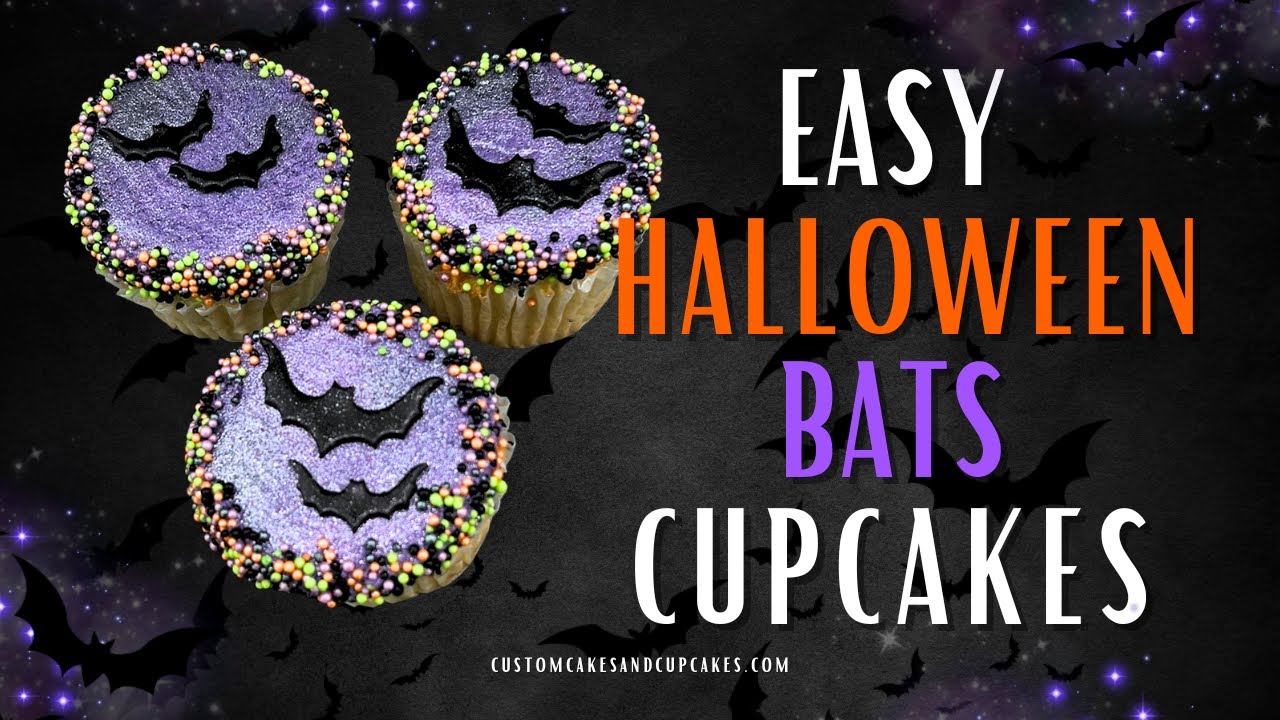 EASY HALLOWEEN CUPCAKES Tutorial: How to Make Flat Buttercream Cupcake ...