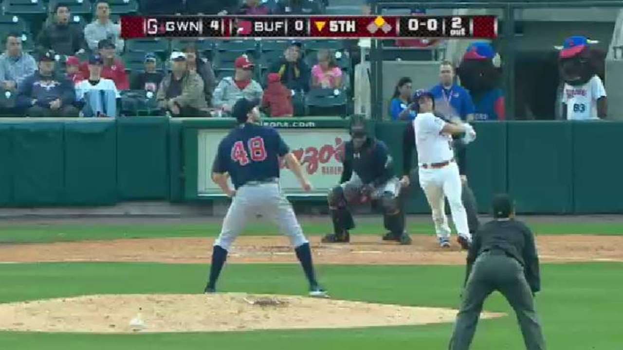 Bisons’ Ochinko slugs a solo homer - YouTube