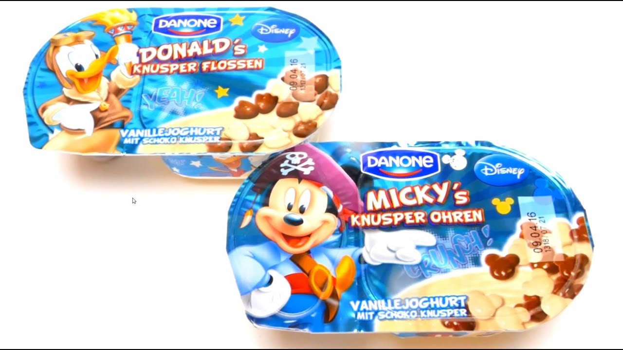 Disney Donald's & Mickey's Danone Vanilla Yogurt with Crispy Chocolate ...