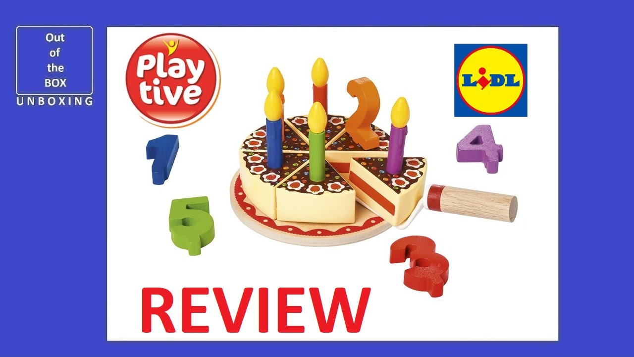PlayTive Birthday Cake Play Set REVIEW (Lidl real wood) - YouTube