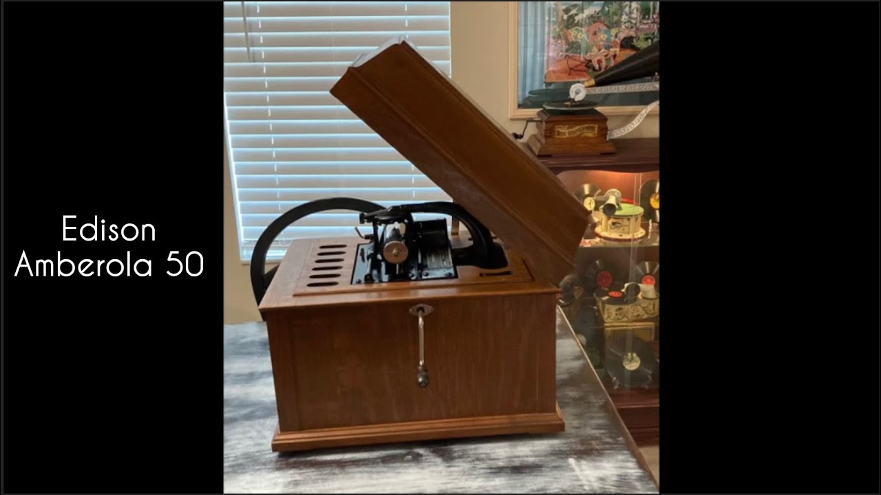 Thomas Edison 4- Minute, Amberola 50 c 1915, Playing 3 Cylinder Records ...