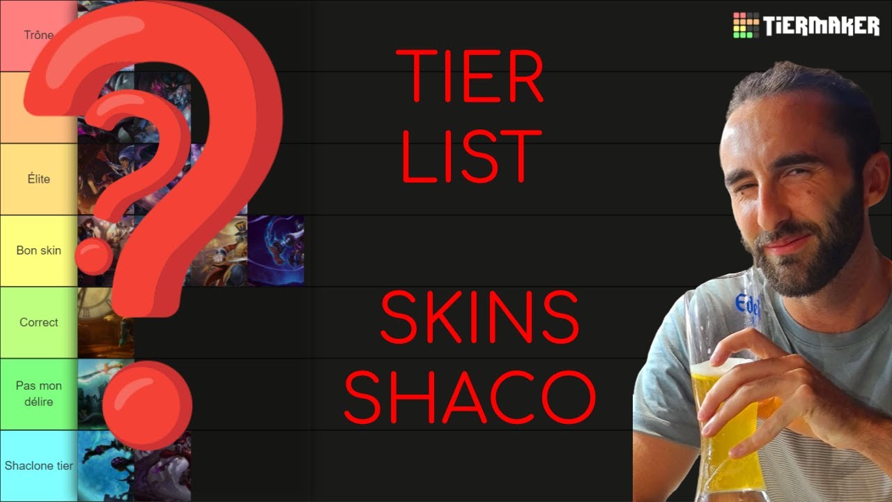 TIER LIST SKINS SHACO UPDATED - YouTube