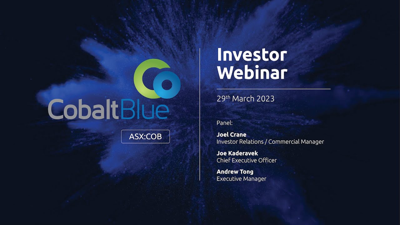 Cobalt Blue - Investor Webinar - March 2023 - YouTube