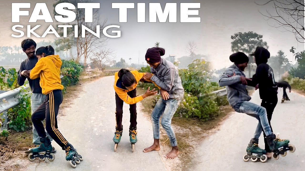 Morning Skating practice video fast time girls & boy how to learn ...