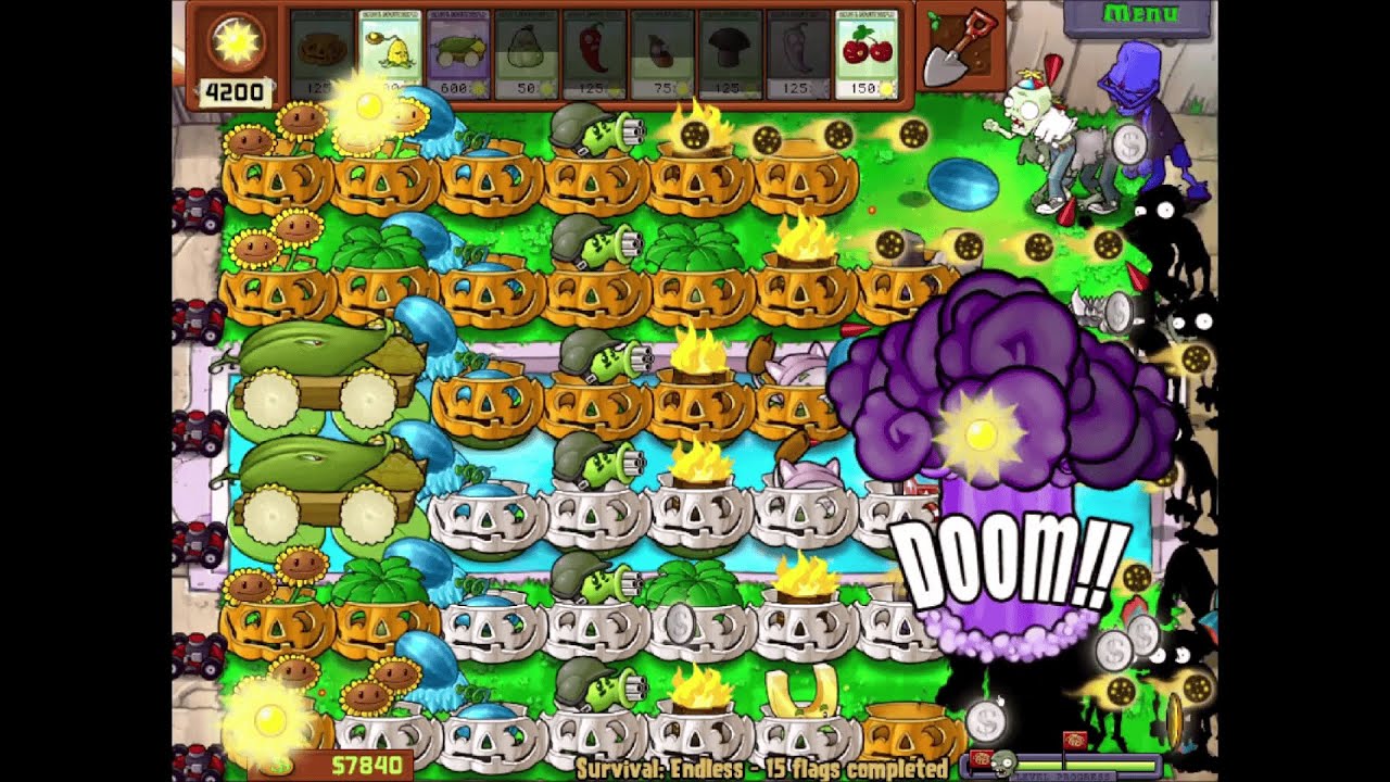 Part 15 - Survival, Endless - Plants Vs. Zombies 1 PC Version - YouTube