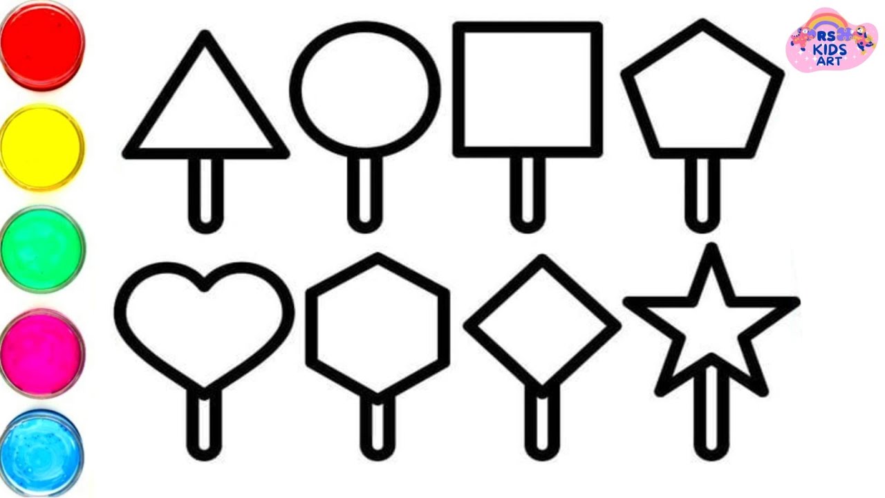 Shape Candy Drawing, Painting & Coloring For Kids and Toddlers | How to ...