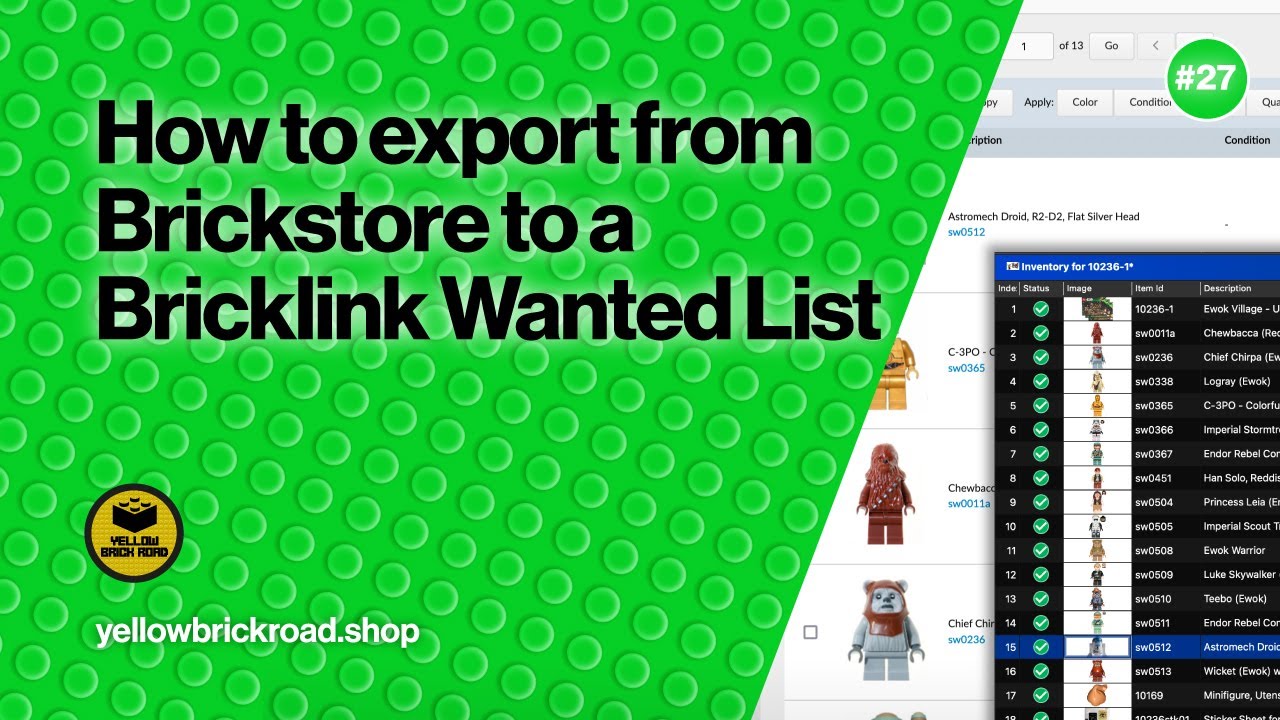 How To Export From Brickstore to a Bricklink Wanted List – LEGO ...