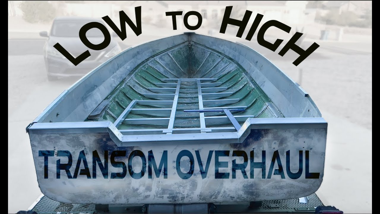 Transom Replacement Low to High | Budget boat build Ep.4 - YouTube