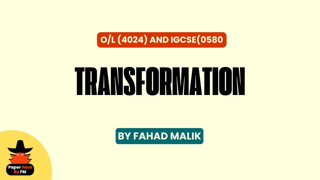 O-Level Math (4024) | Transformations: Reflection, Rotation, Translation & Enlargement - YouTube