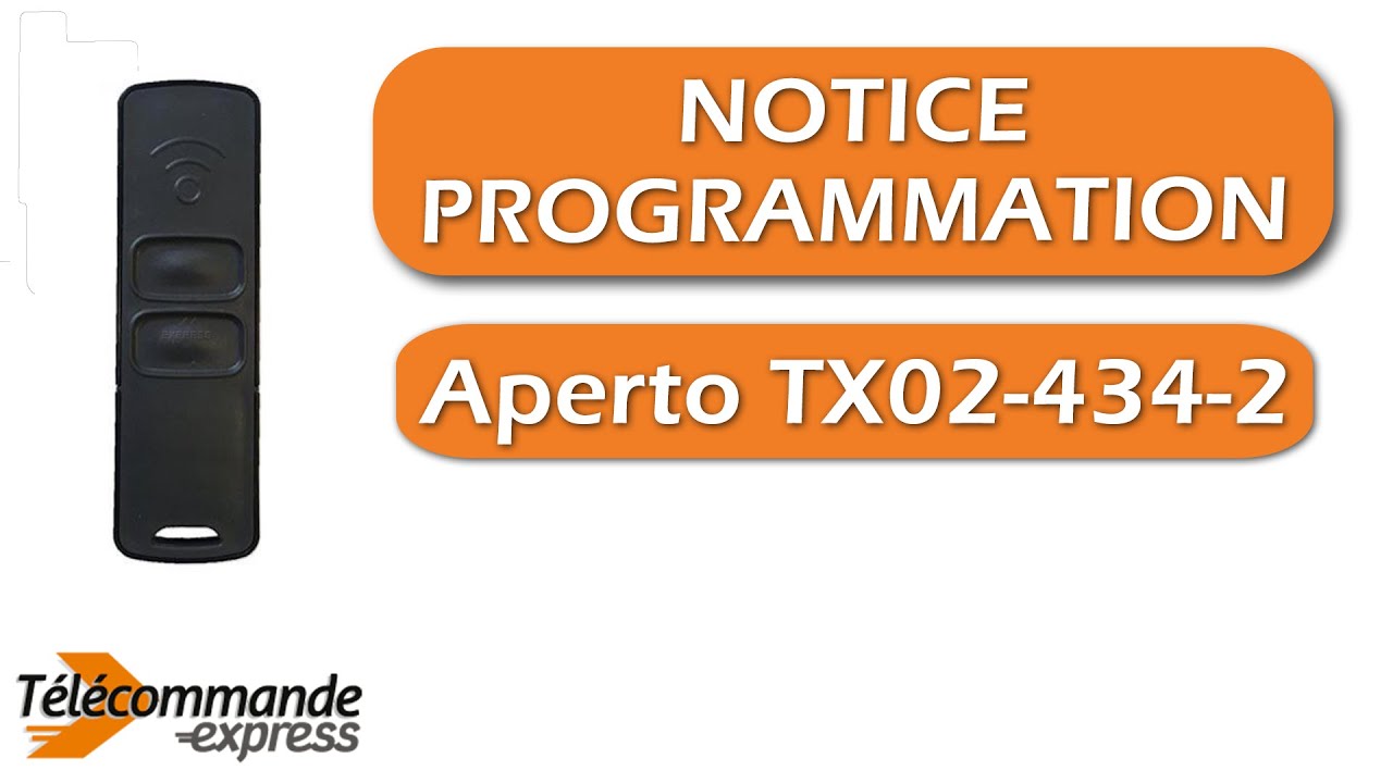 Programmer une Télécommande Aperto TX02-434-2 - YouTube