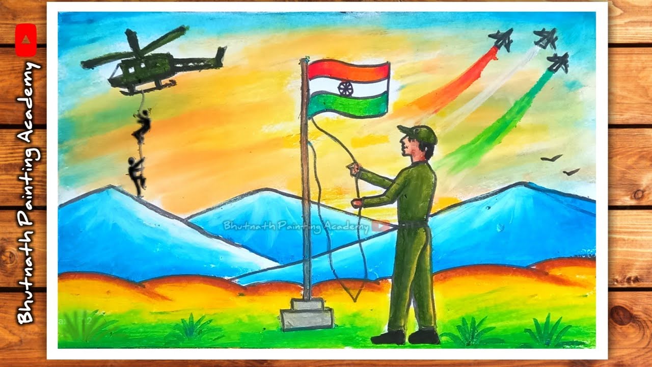 indian army drawing independence day competition easy - YouTube