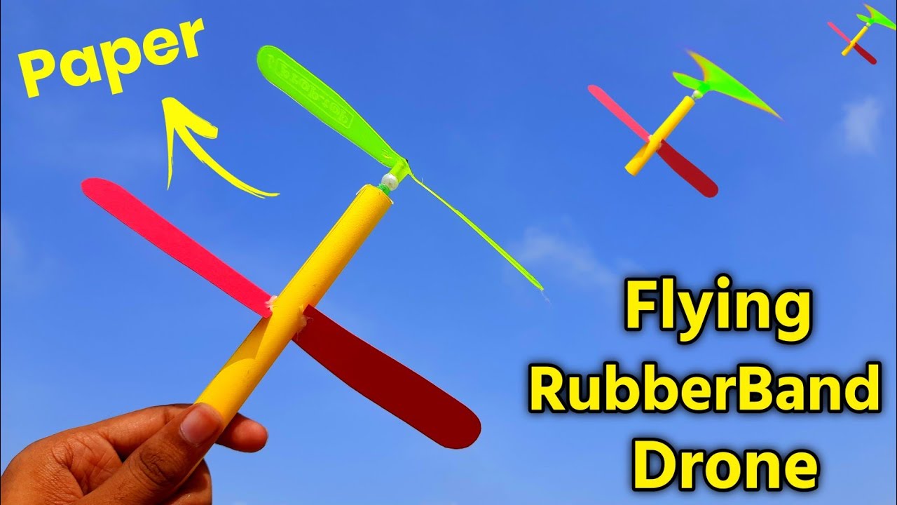 how to make propeller RubberBand plane , how to make flying helicopter ...