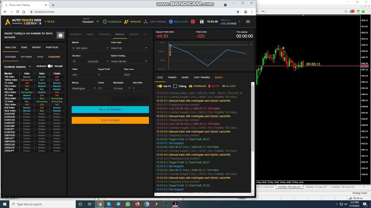 Deriv Auto Trading Bot - Volatility Index-100 Demo Testing - YouTube