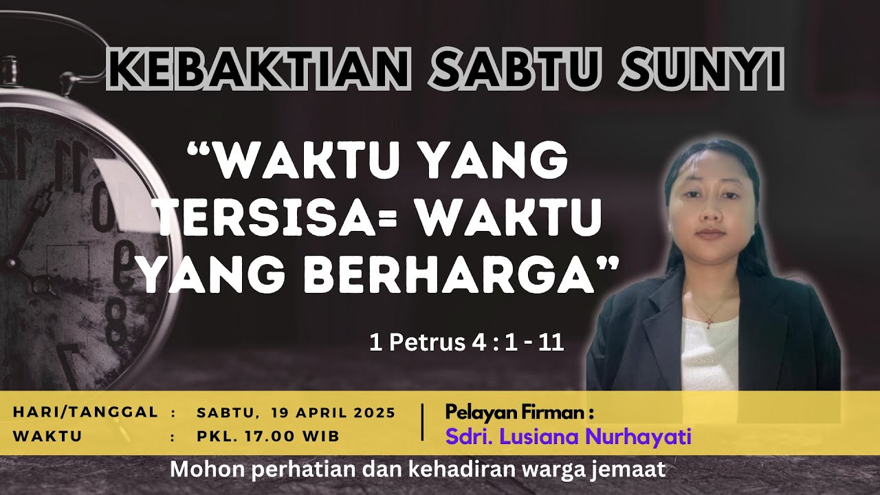 KEBAKTIAN SABTU SUNYI - SABTU, 19 APRIL 2025 - YouTube