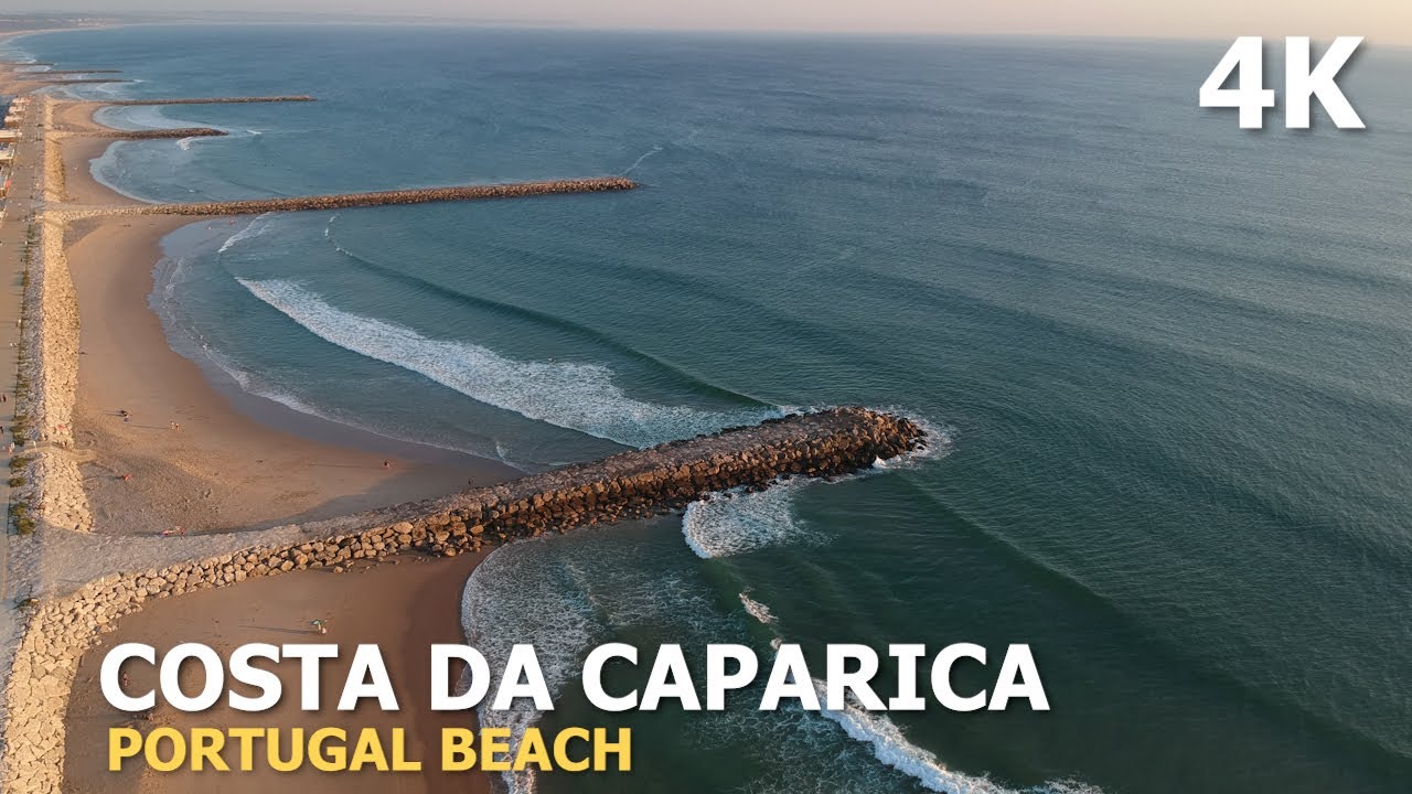 [4k] Costa da Caparica Beach Walk Tour 🏖️ | Lisbon Beach Portugal 2023 ...
