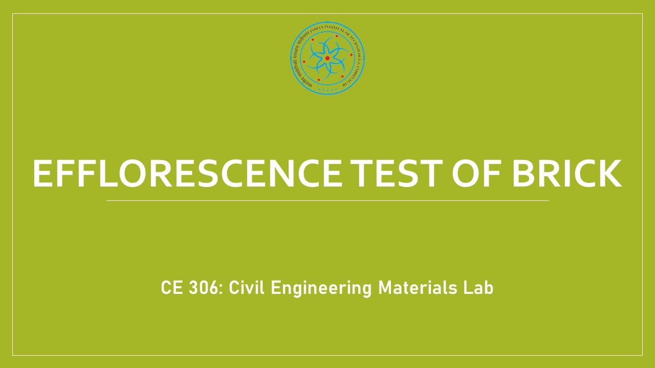 Brick Efflorescence Test - YouTube