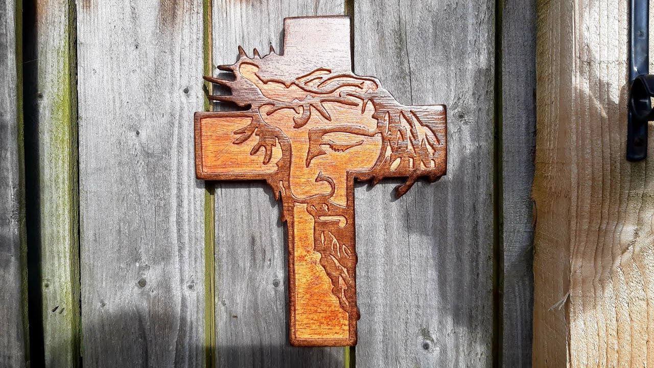 Wooden Cross routed out on recycled pine..router project. - YouTube