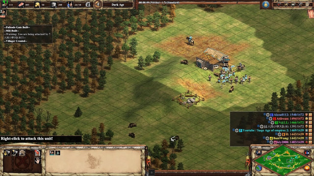 AOE2:DE Boxing Villagers for extra boars ) Mongols flank 4vs4 Black ...