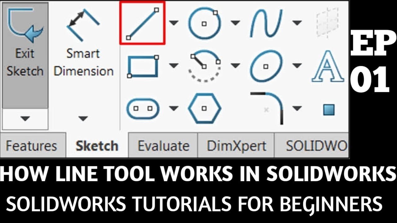 How Line Tool Works in SOLIDWROKS? | SOLIDWORKS TUTORIALS EP1 ...