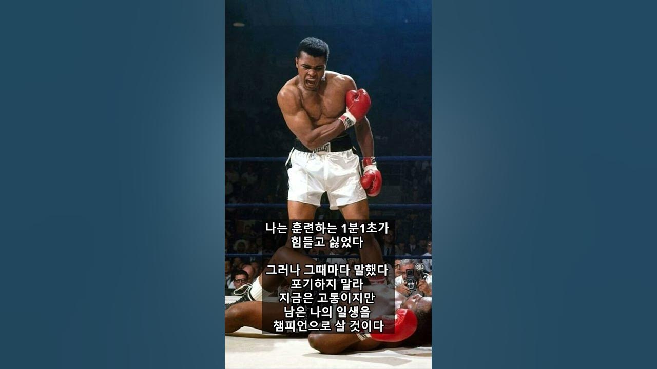 무하마드 알리 명언 Shorts Motivation 명언 의지 열정 무하마드알리 Youtube