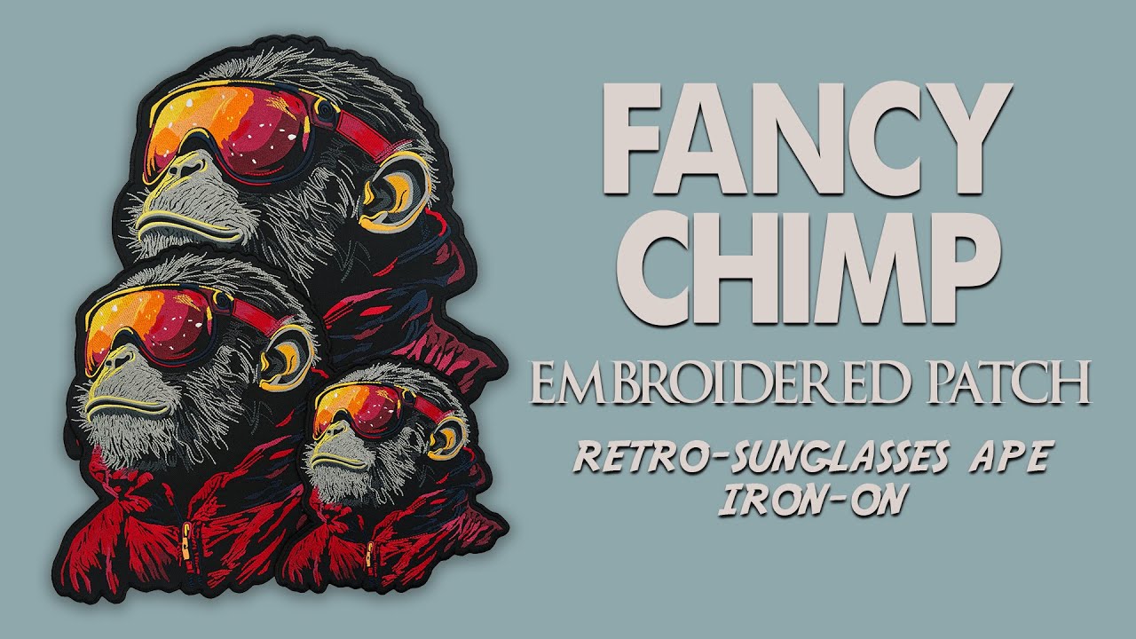 Fancy Chimp Embroidered Patch @embroverse - YouTube