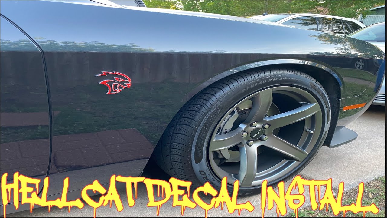 2019 Hellcat Emblem Overlay Decals Install - YouTube