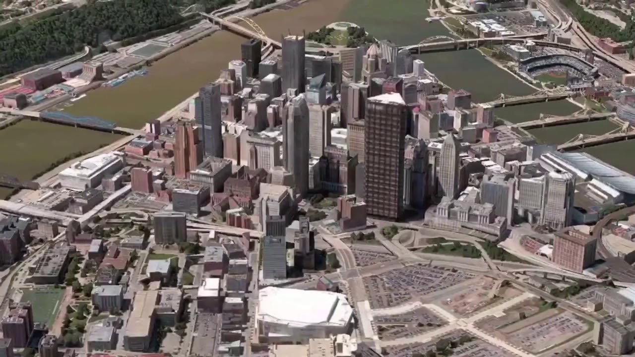 Apple Maps 3D Flyover ~ Pittsburgh, Pennsylvania - YouTube