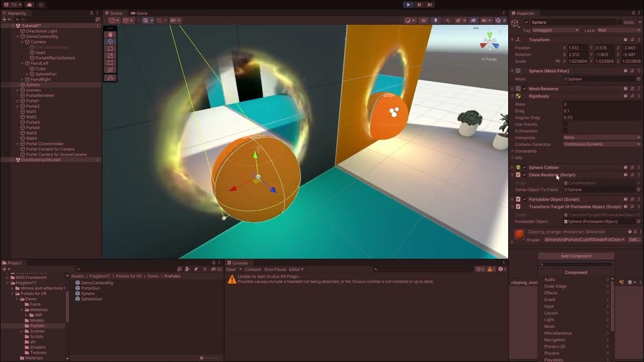 Portals for VR - Tutorial 03: Portaling objects through a portal - YouTube