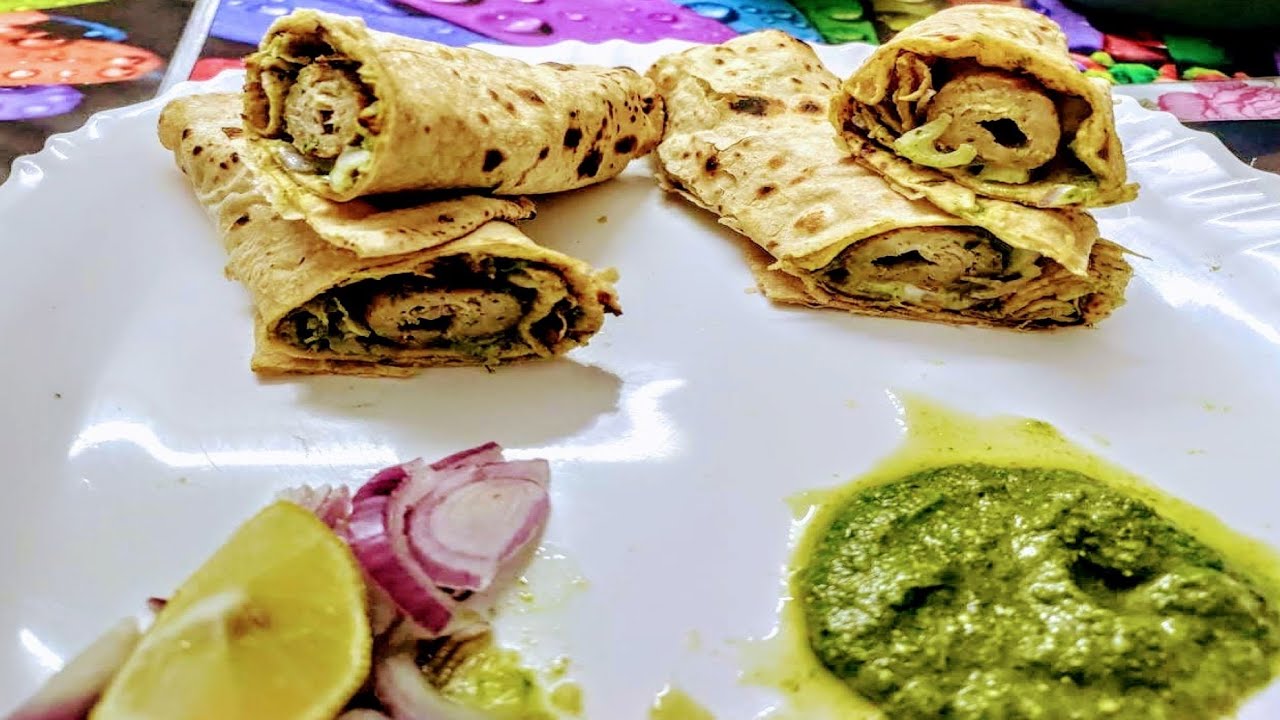 CHICKEN SEEKH ROLL | Chicken Kathi Roll Recipe | Chicken Kebab Roll ...