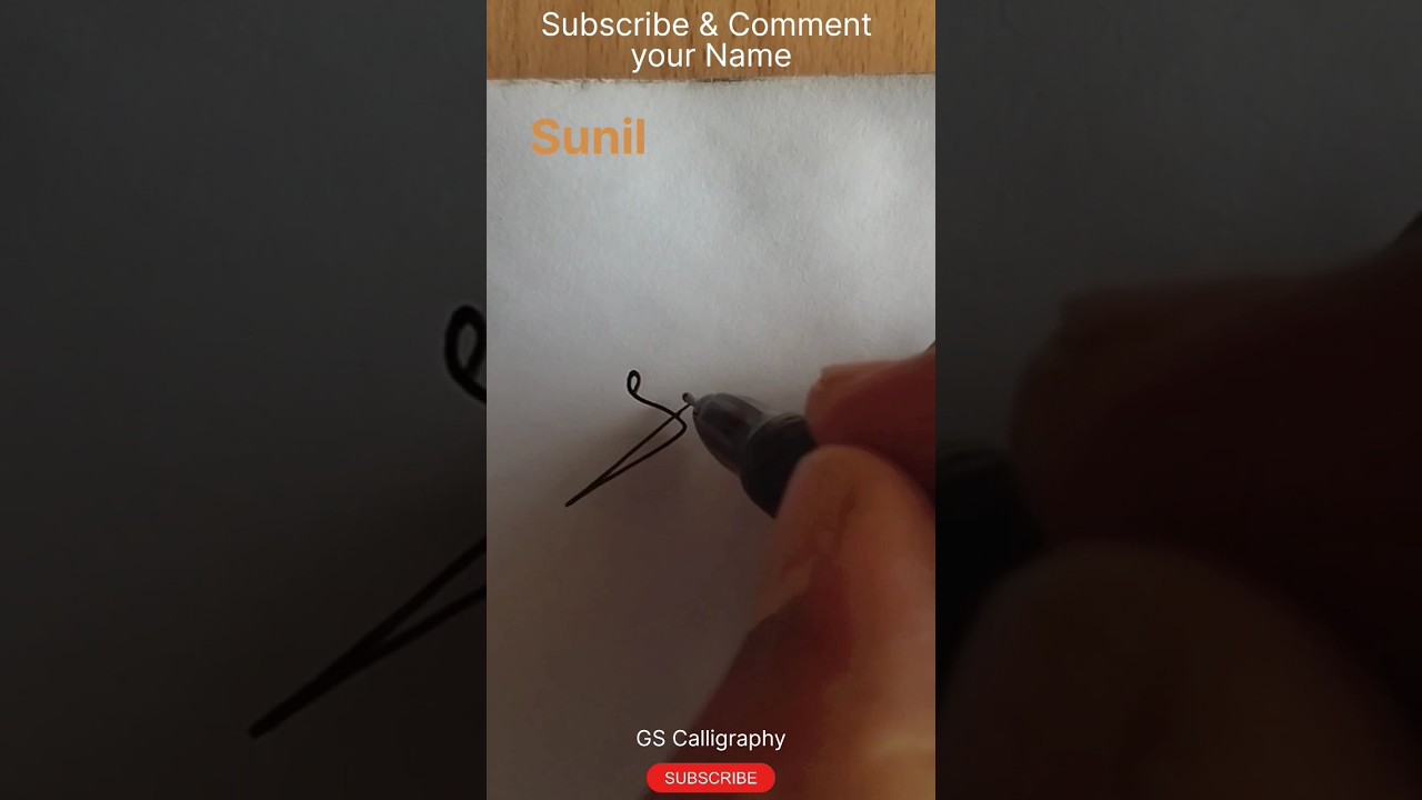 Sunil signature style , tag Sunil comment your Name #calligraphy #viral ...