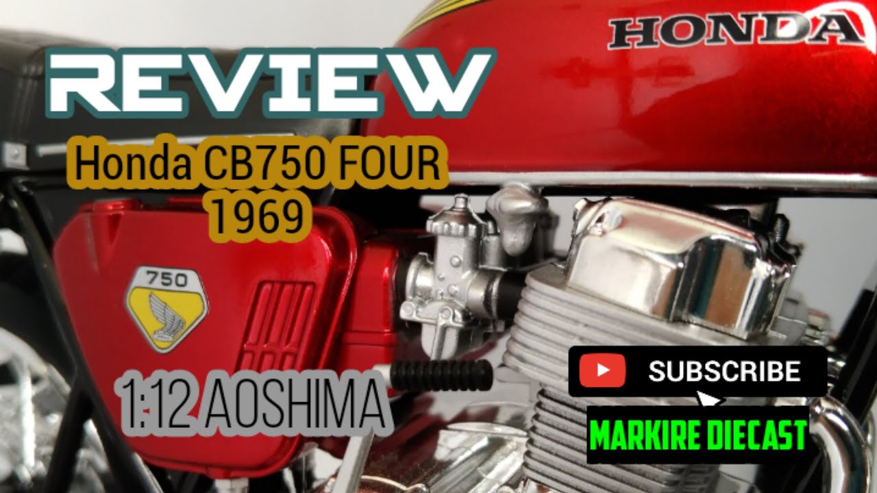 Duo merah 🆚 biru HONDA CB750 FOUR 1969 diecast review (1:12 Aoshima ...