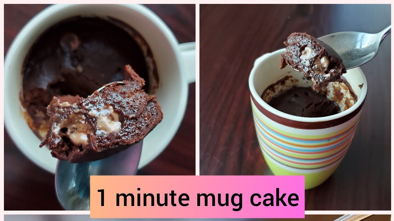 1 minute chocolate mug cake in microwave - YouTube