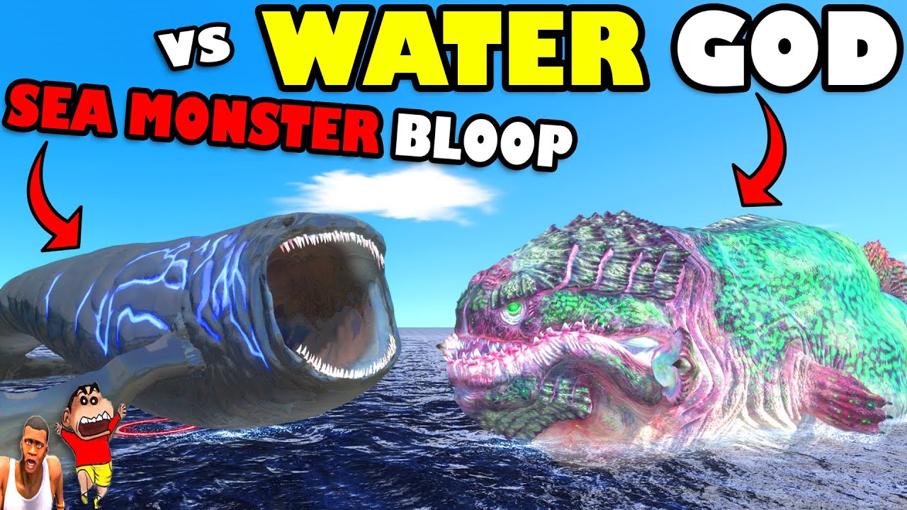 WATER GOD vs SEA MONSTER BLOOP UNDEFEATED SHINCHAN and CHOP in ANIMAL ...