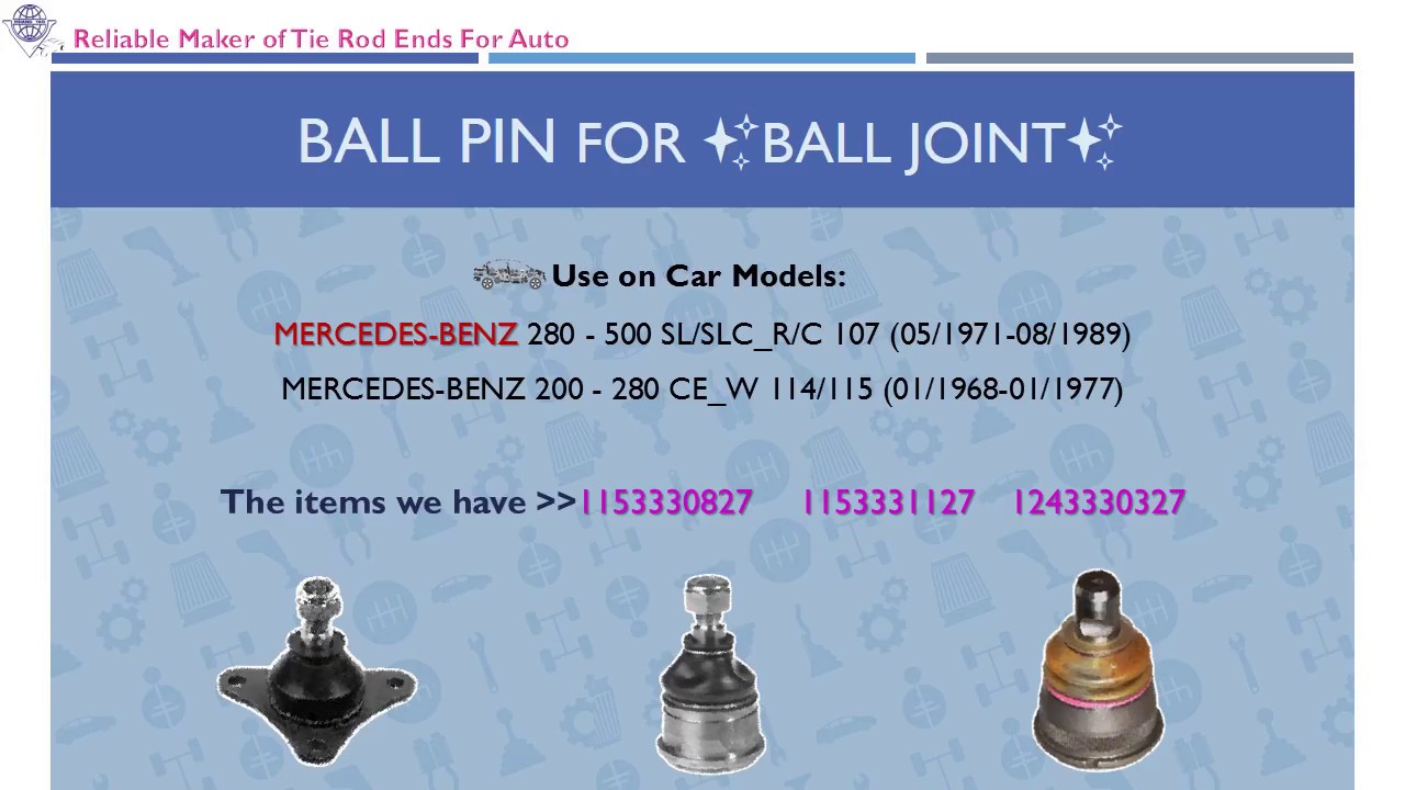 High Quality Ball Pin For Ball Joint/MERCEDES-BENZ/Manufacturer/Taiwan ...