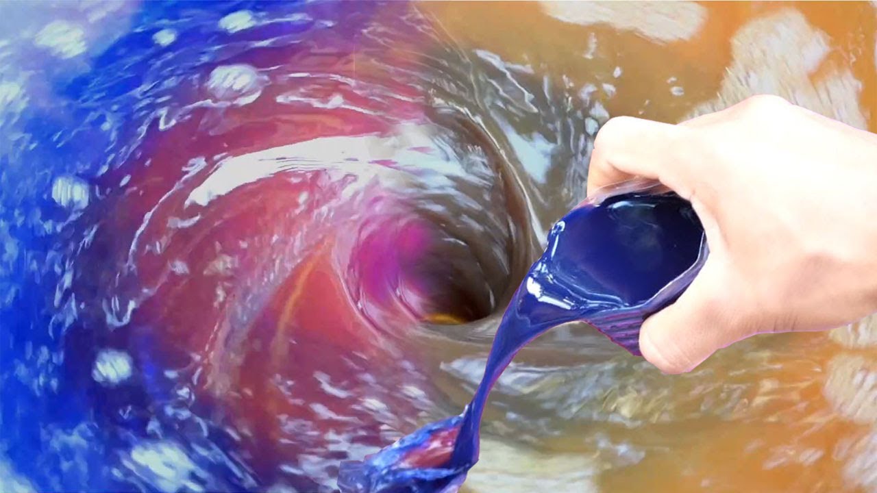 Experiments Whirlpool Hole with Colorful #009 - YouTube